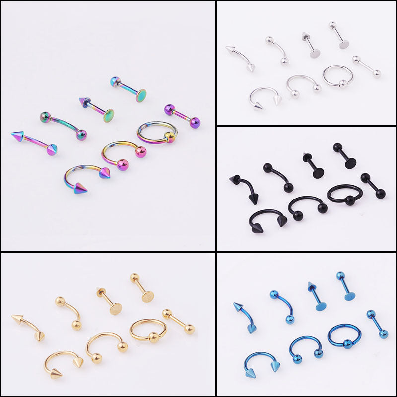 16G Horseshoe Circular Captive Ring Rook Piercing Set of 8 – Jazzy Tune